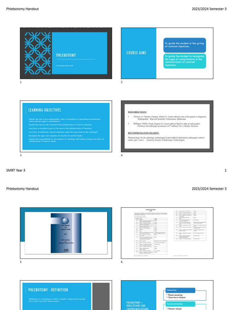 Phlebotomy Handout 2024 | PDF | Intravenous Therapy | Medical Specialties