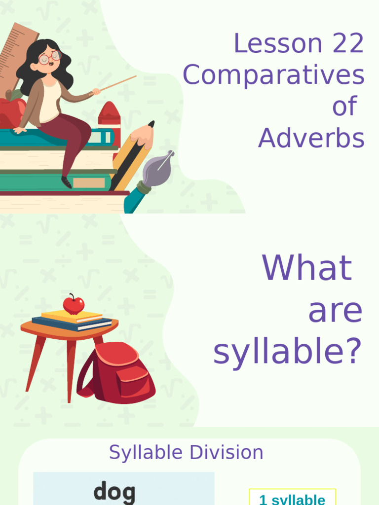 Lesson 22. Comparatives of Adverbs | PDF | Adverb