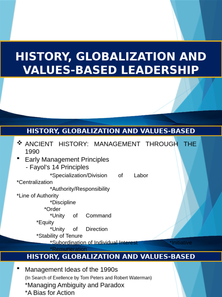 Topic 2 - History of Globalization and Values-Based Leadership | PDF ...