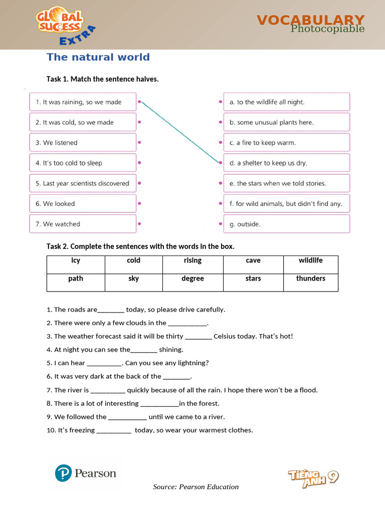 GS9 Unit 7 Extra - Vocabulary | PDF | Water | Sky