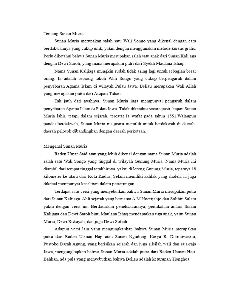 Tentang Sunan Muria | PDF