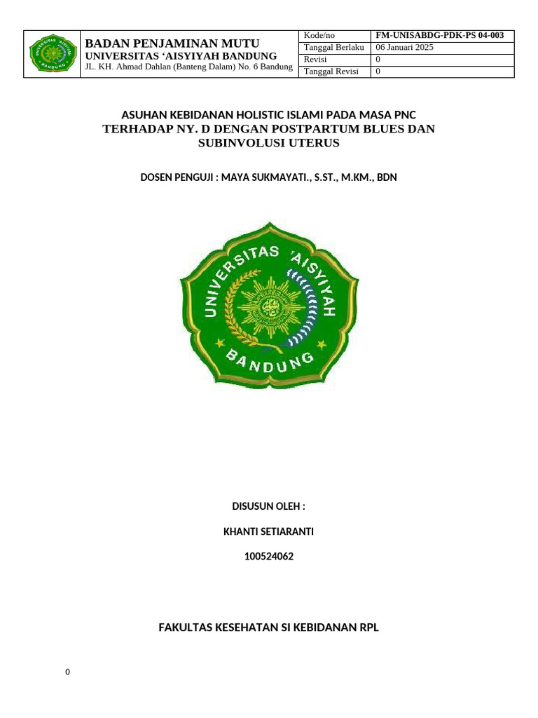 B - Khanti Setiaranti - Soca Nifas Dan Mind Map | PDF