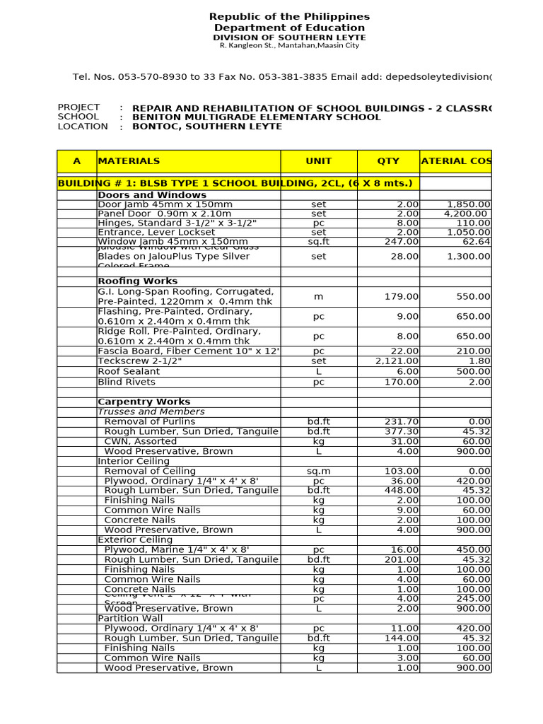 Prescribed Program of Works (POW) | PDF | Building Technology | Building Engineering