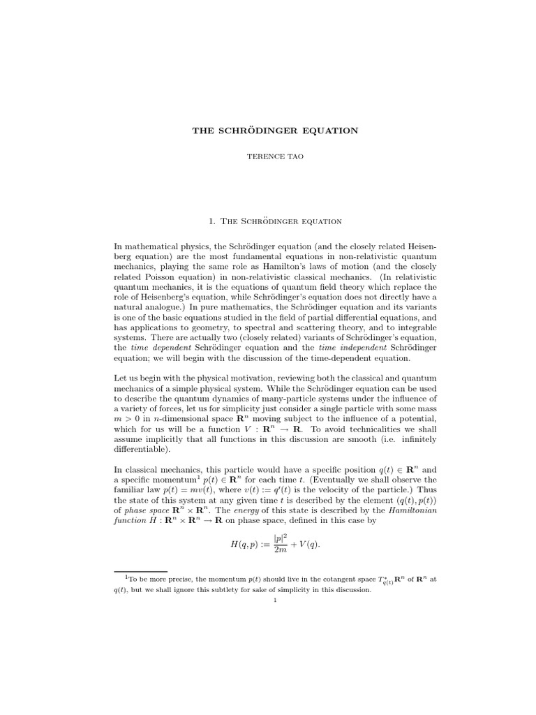 Schrodinger 230215 201324 | PDF | Schrödinger Equation | Hamiltonian ...