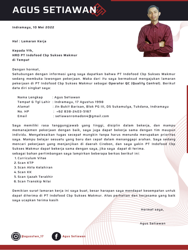 CV Agus Setiawan | PDF