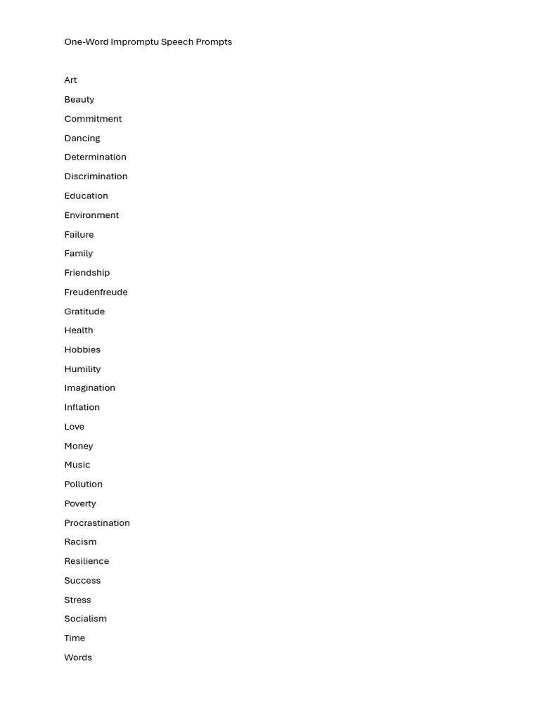 Impromptu Prompts | PDF