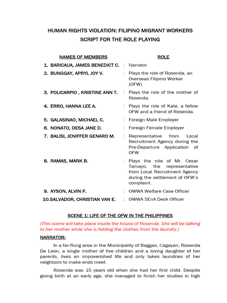 Script Human Rights Violation Migrant Worker | PDF | Immigration ...