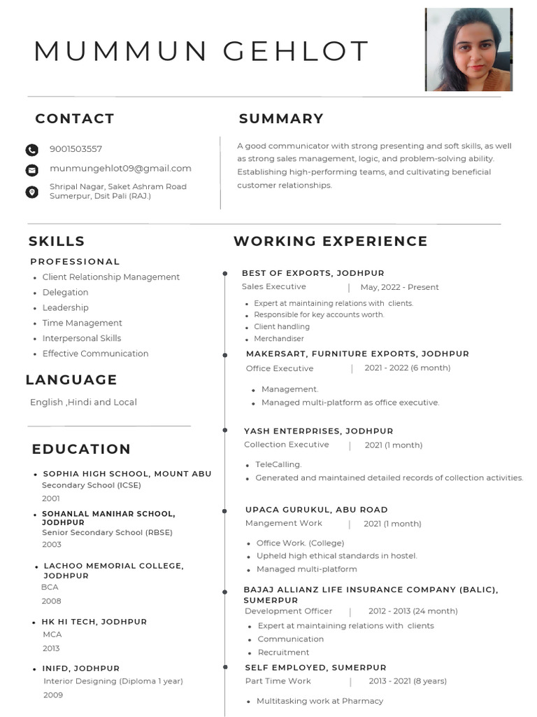 ResumeMUMMUNGEHLOT | PDF | Learning | Cognition