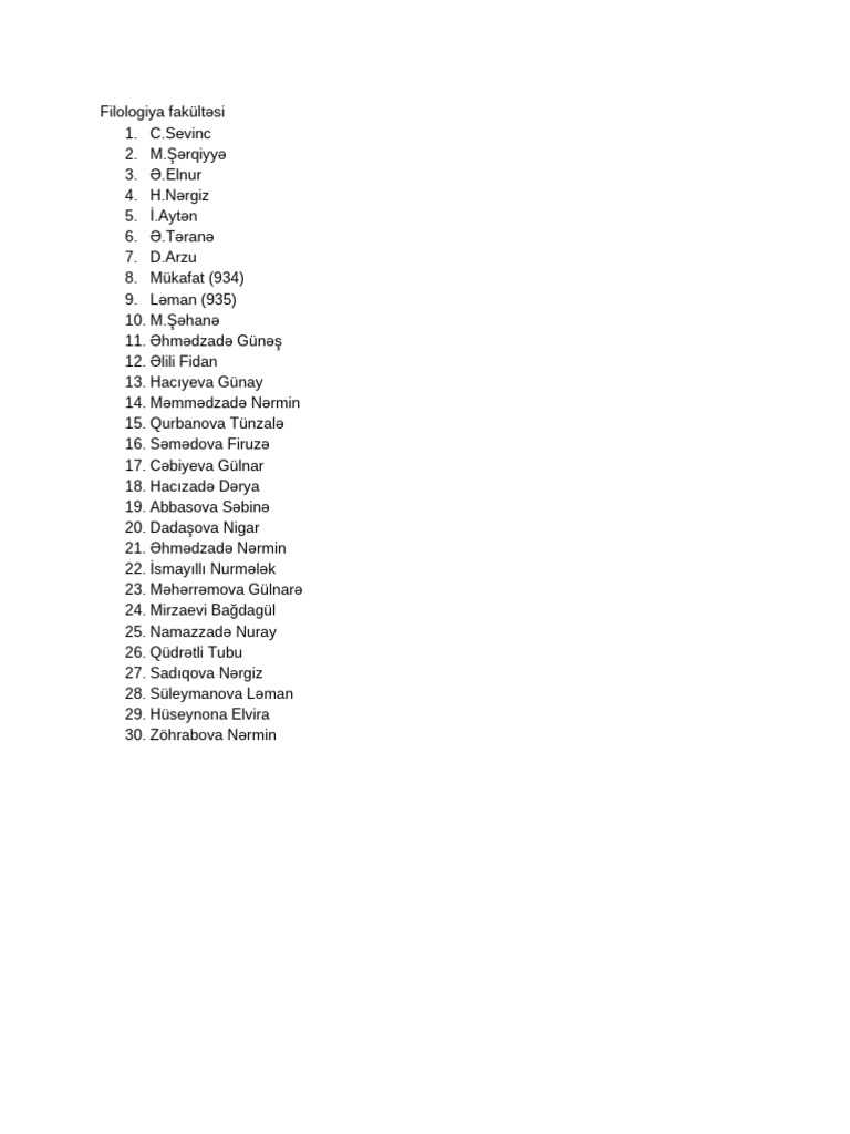 Filologiya Fakültəsi | PDF