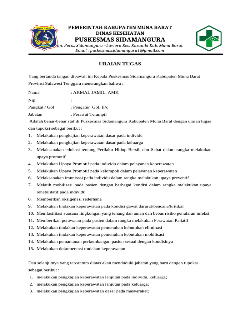 uraian tugas baru lama A | PDF