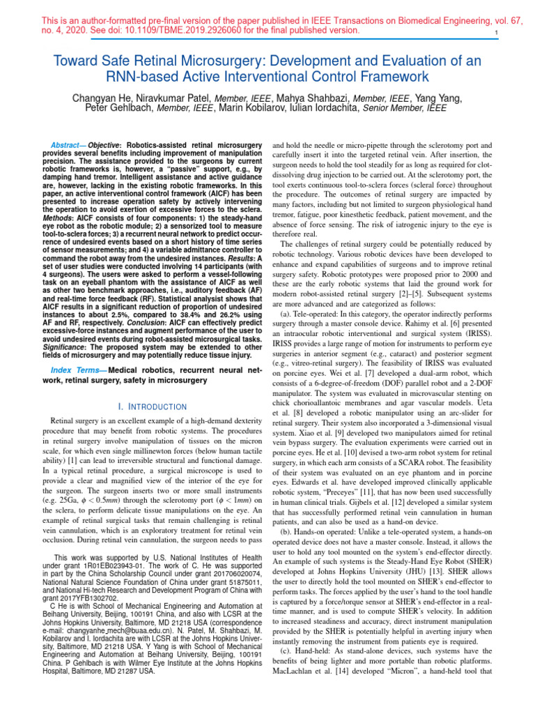 01 Rnn Based Active Interventional Control Pdf Force Prediction