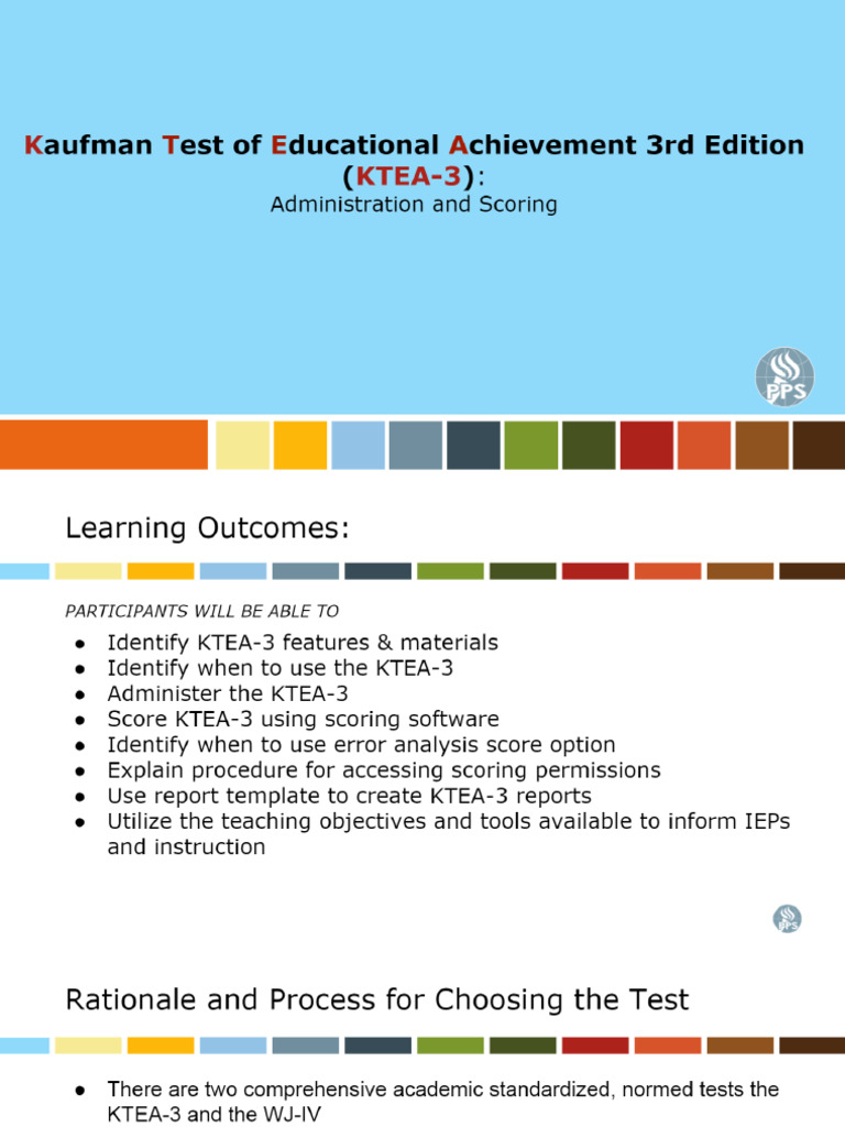 Kaufman Test of Educational Achievement 3rd Edition (KTEA-3 ...