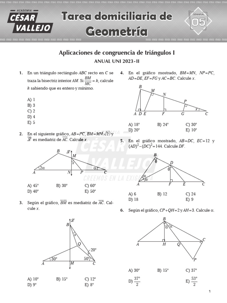G_AUNI_Dom_Sem05 | PDF | Triángulo | Geometria clasica