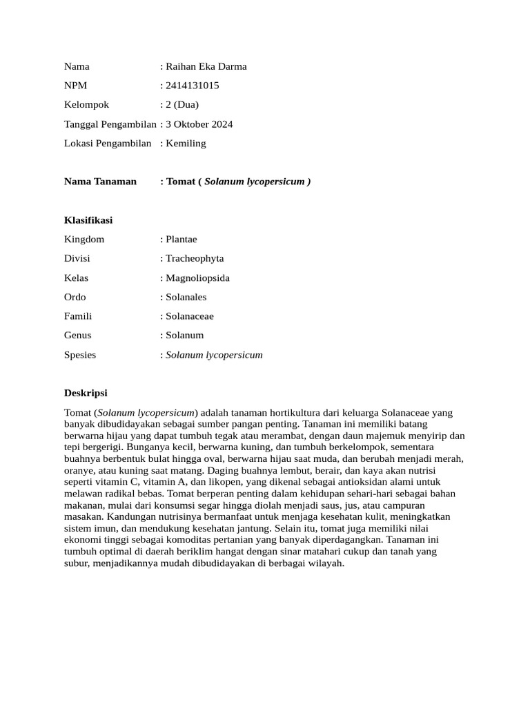 Herbarium Raihan | PDF