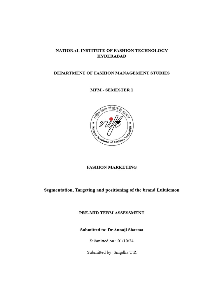 Segmentation, Targeting and Positioning of Lululemon | PDF | Brand ...