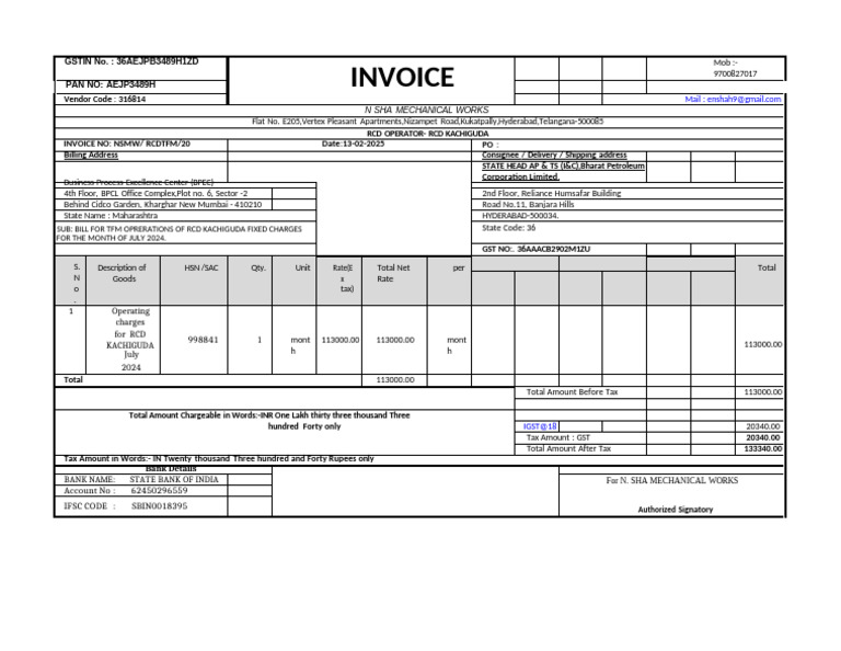 RCD KCG TFM Bill 20 Remuneration July 2024 | PDF | Payments ...