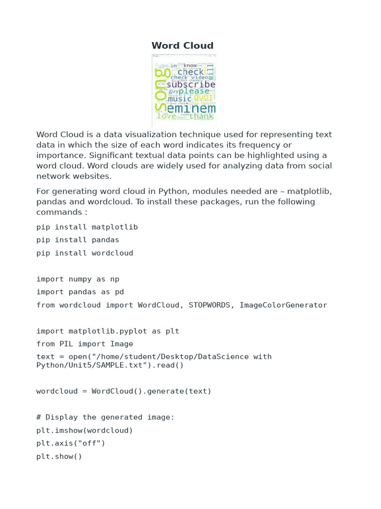 Word Clouds | PDF