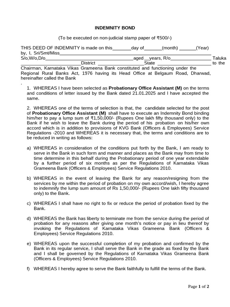 Annexure-5 Indemnity Baond | PDF | Government | Justice
