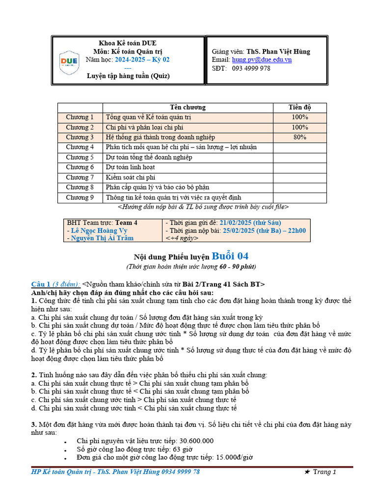 KTQT Buổi.04 Phieu.Luyen Đề Ver.2025.Th02.21 | PDF