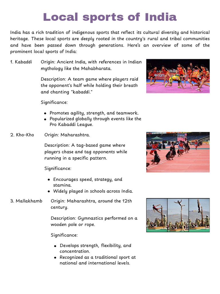 Indigenous Sports of India Explained | PDF