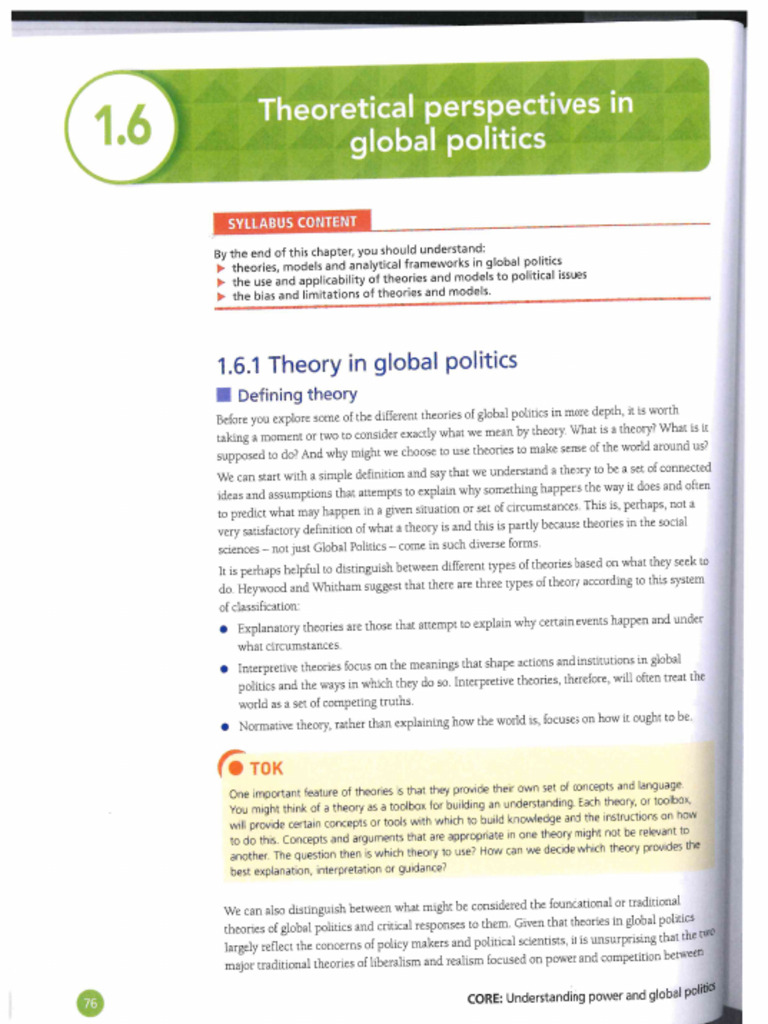 1.6 Theoretical Perspectives in Global Politics - Chapter From The GPO ...