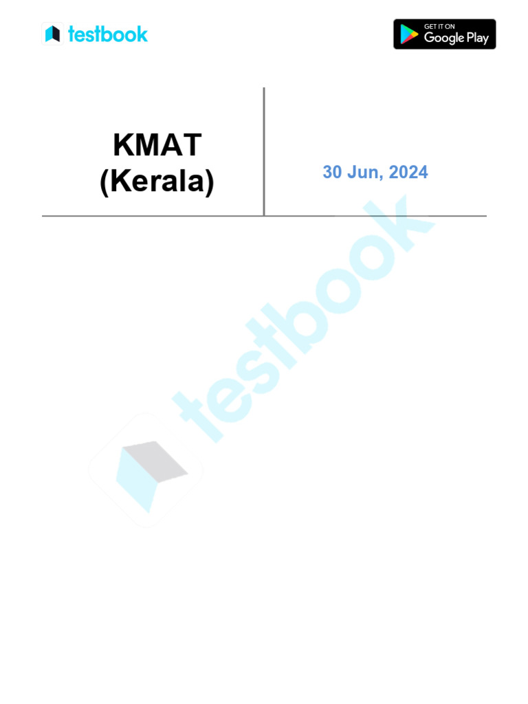 KMAT 2024 Provisional Answer Key | PDF | Interest | Economics