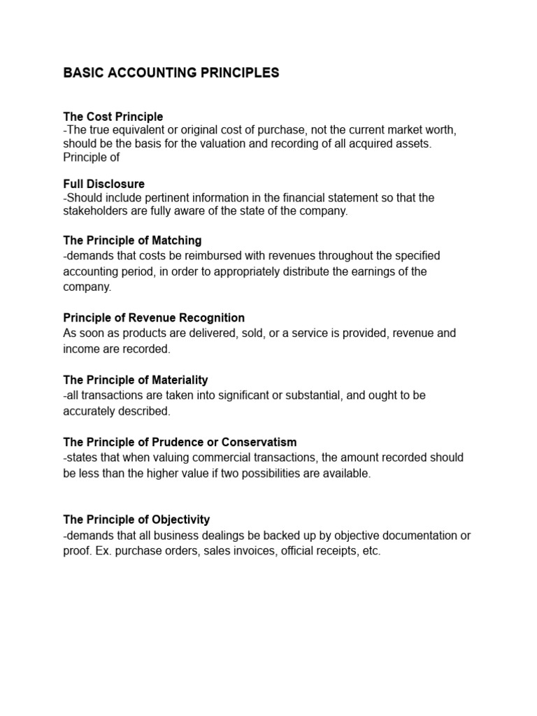Basic Accounting Principles | PDF