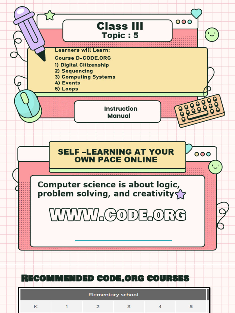 Grade-III Topic-5-Fun with coding CourseD@studio.code.org | PDF