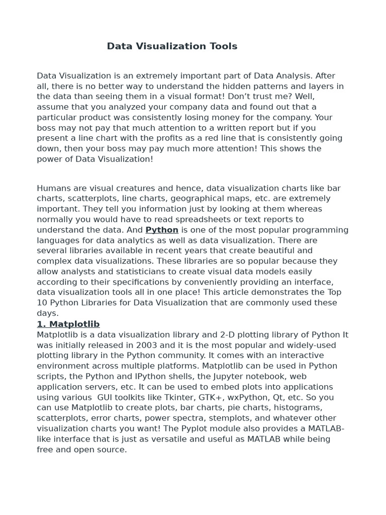 34.Data Visualiztion Tools | PDF | Python (Programming Language) | Computer Science