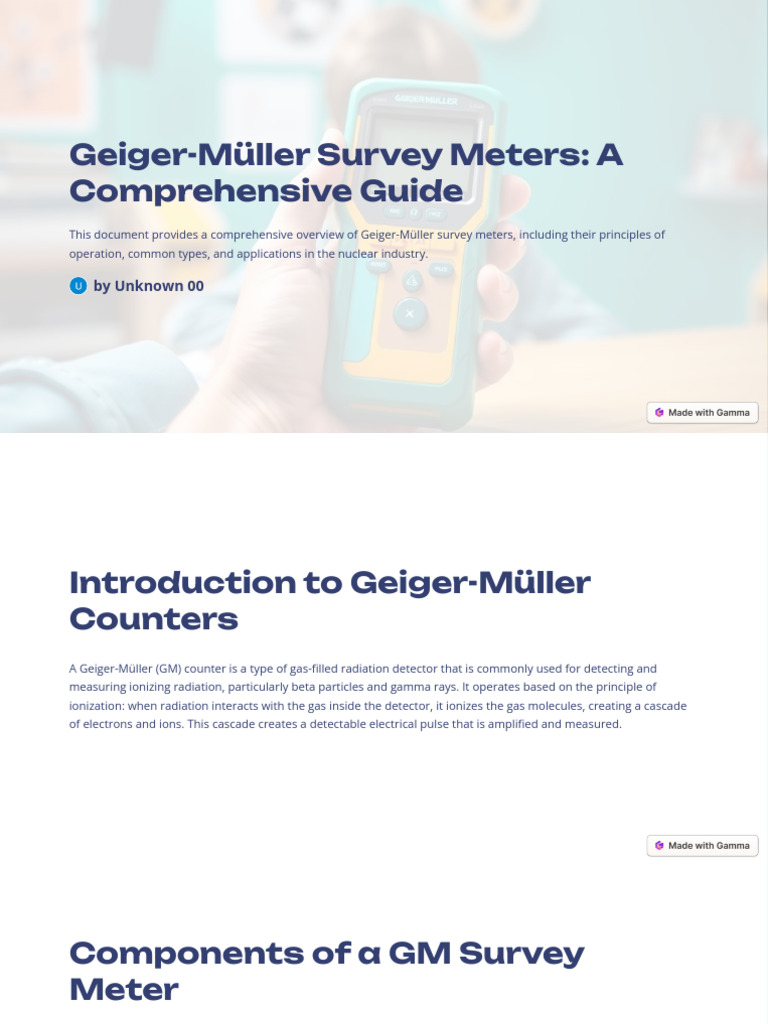 Geiger-Müller Survey Meters Overview | PDF | Radioactive Contamination ...