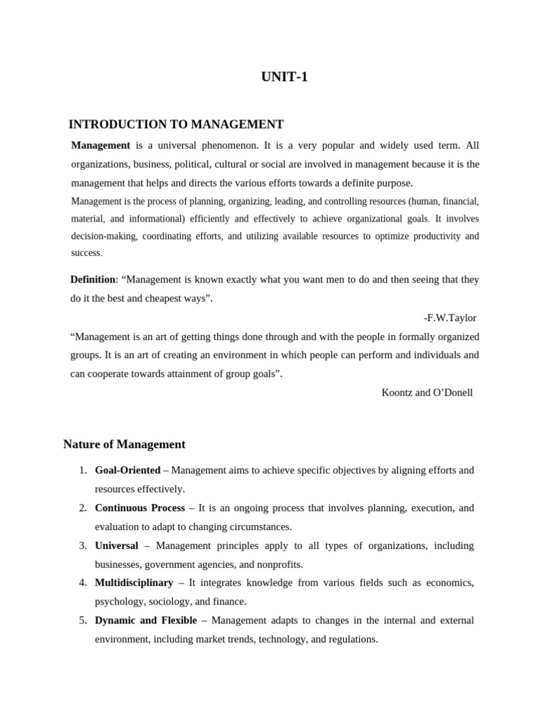 Introduction to Management Concepts | PDF | Policy | Goal