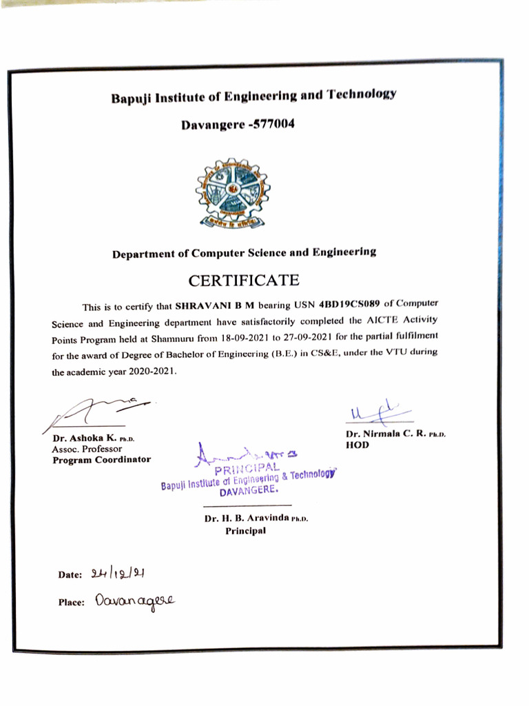 AICTE-Activity Point Report (20-21) CS | PDF
