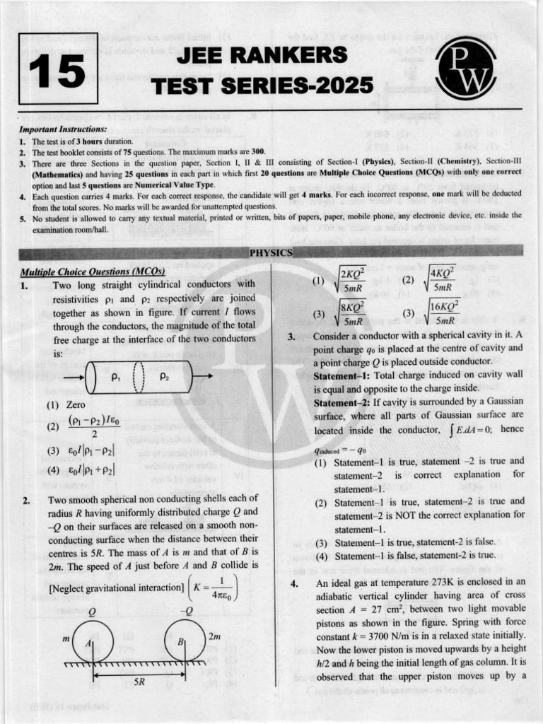 Ranker Test-15 | PDF | Ammonia | Photoelectric Effect