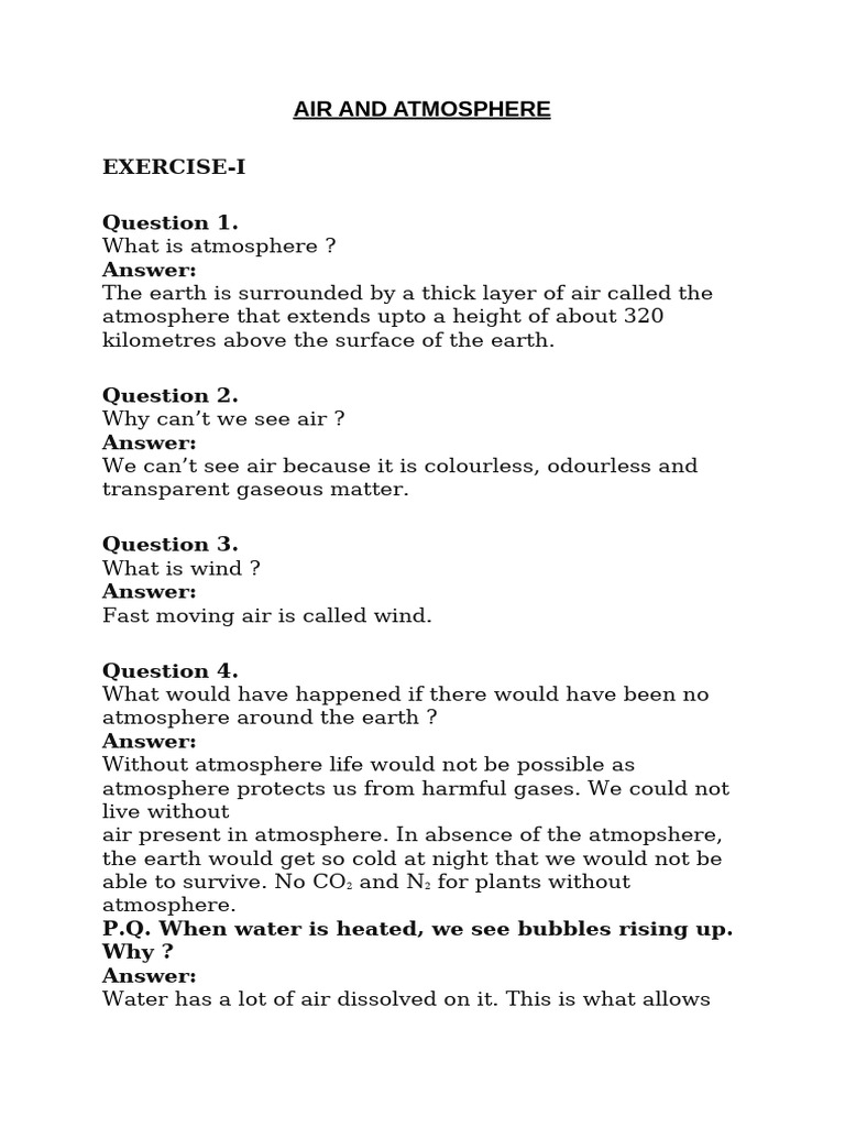 Understanding Air and Atmosphere Basics | PDF | Atmosphere Of Earth ...