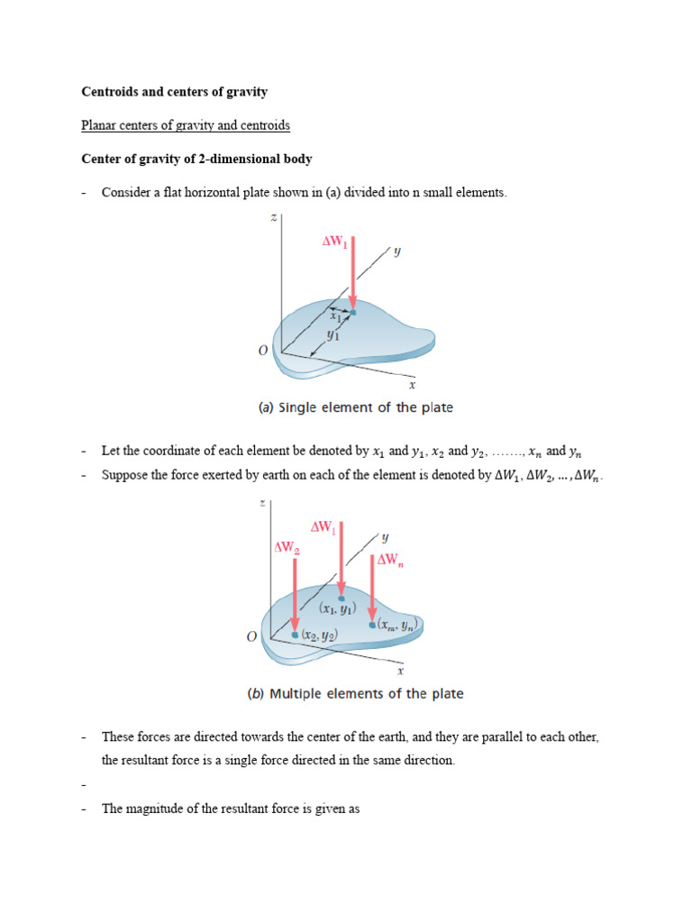 Centroids and Centers of Gravity Explained | PDF | Cartesian Coordinate ...