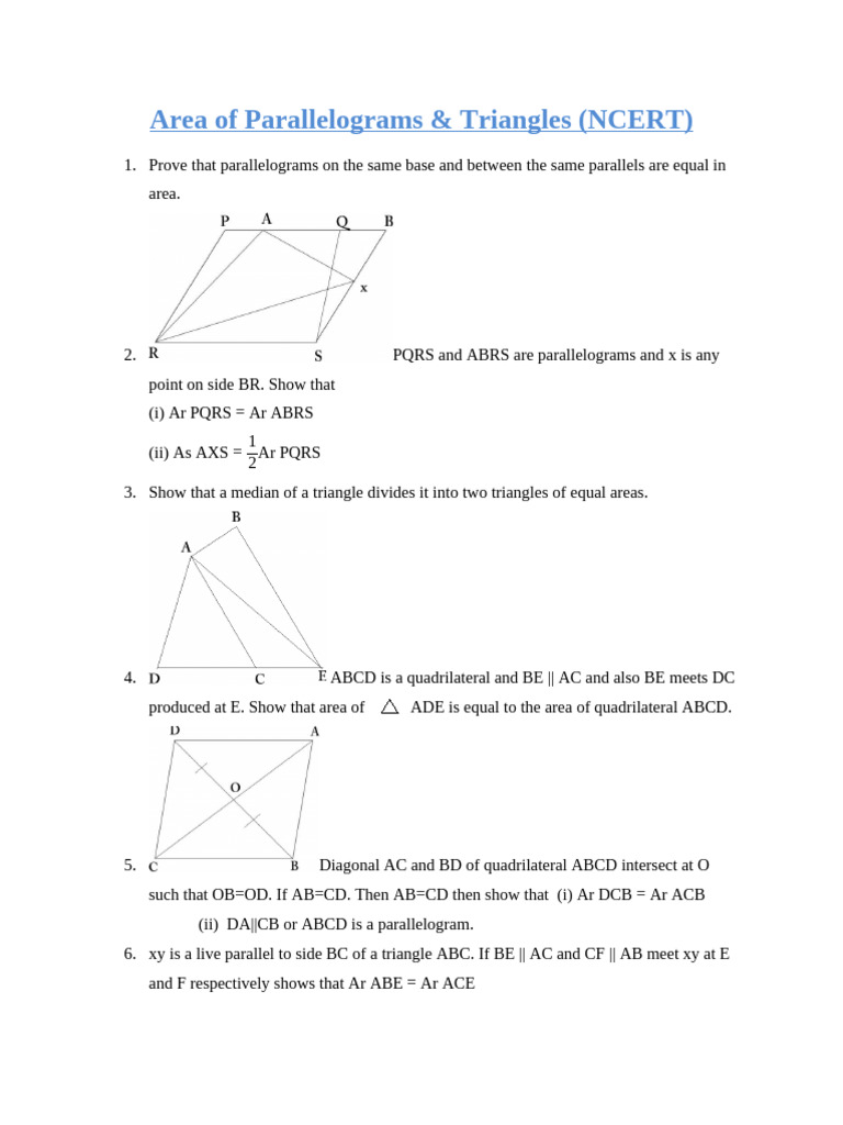 Area of Parallelograms _ Triangles (NCERT) | PDF