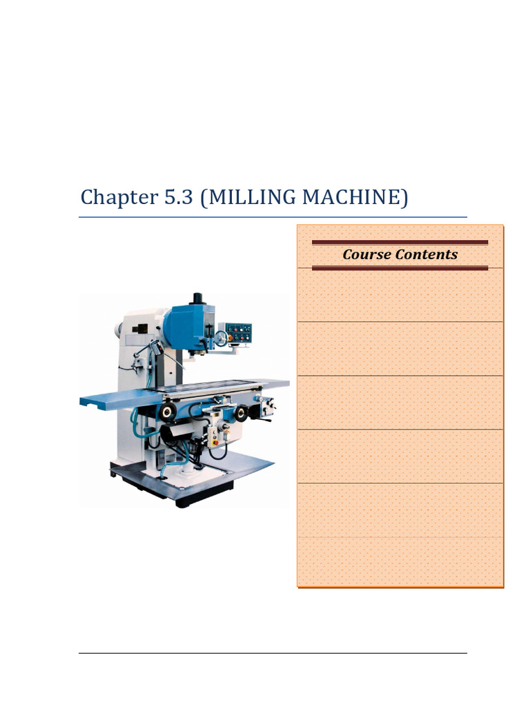Chapter-5.3 (Milling Machine) | PDF | Gear | Industrial Processes