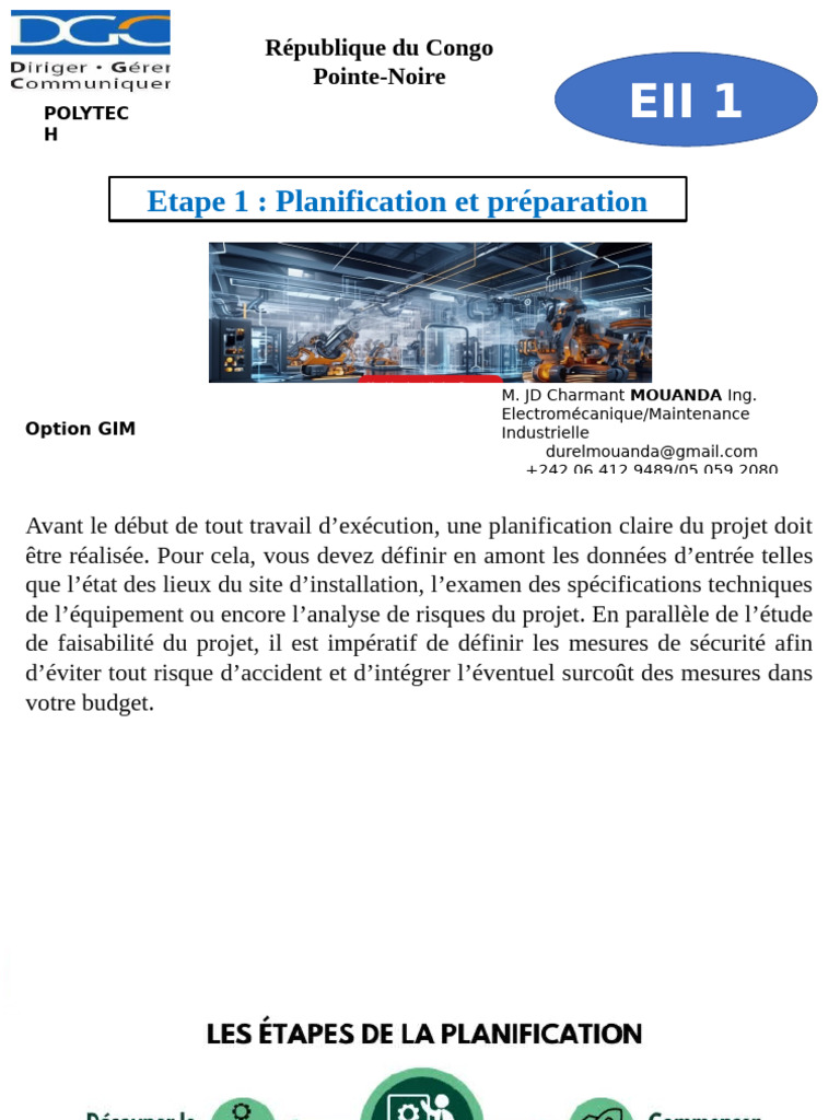 Etape 1 Préparation et planification | PDF