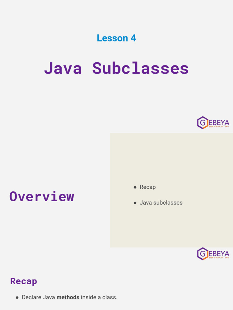 Lesson 4 | PDF | Inheritance (Object Oriented Programming) | Class ... Lesson 4 | PDF | Inheritance (Object Oriented Programming) | Class ...