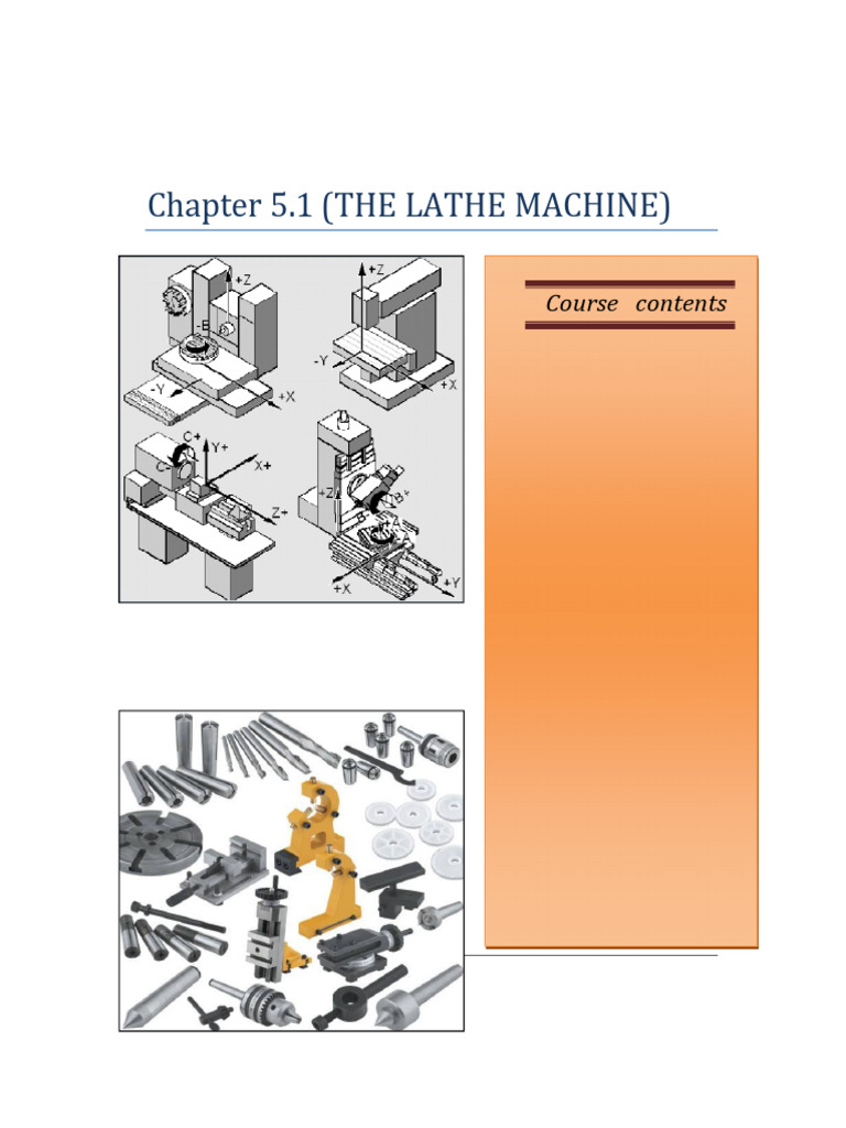 Chapter-5.1 (LATHE MACHINE) | PDF | Machining | Mechanical Engineering