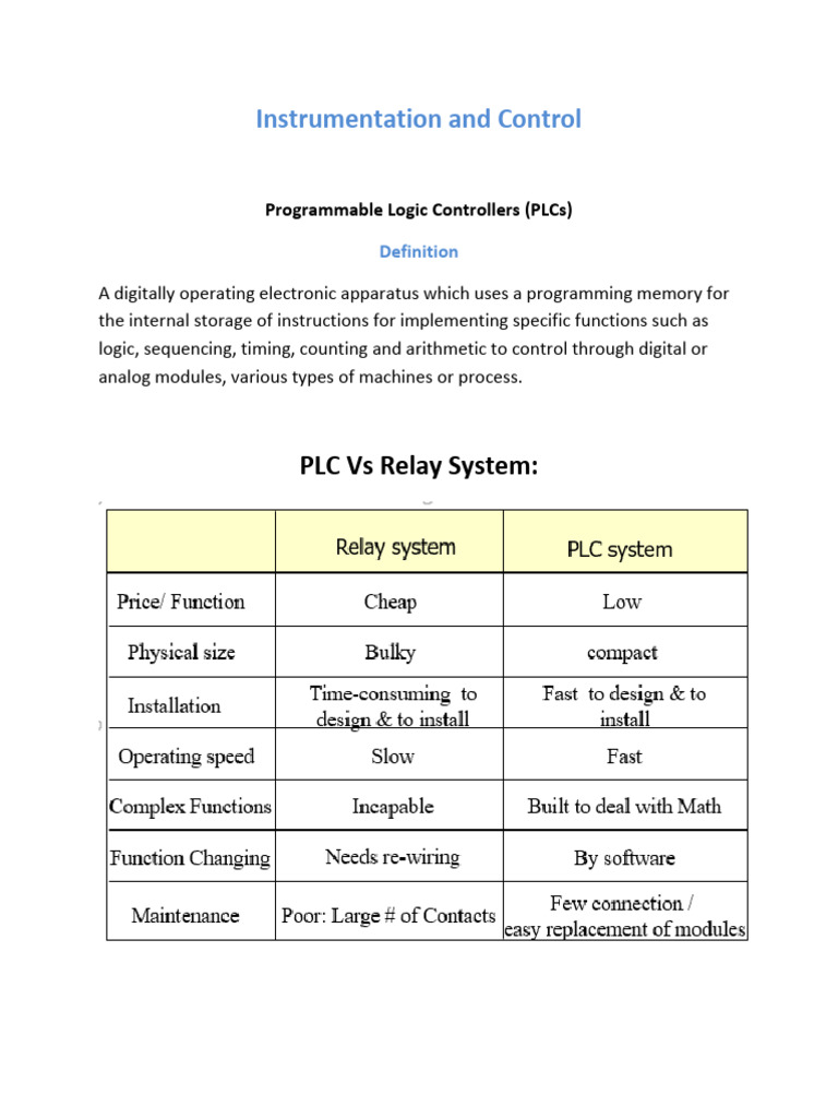 Instrumentation and Control_3 | PDF | Programmable Logic Controller | Electronics
