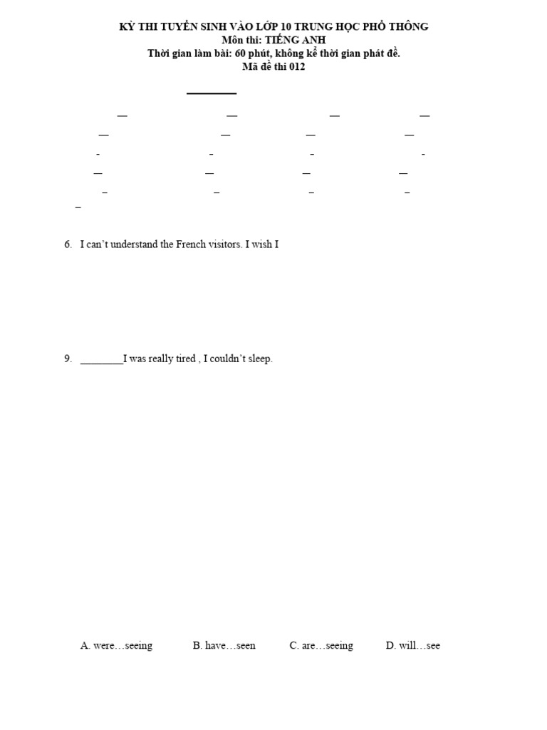 Test 12 - Entrance Exam Practice Test | PDF | Supermarket | Retailing