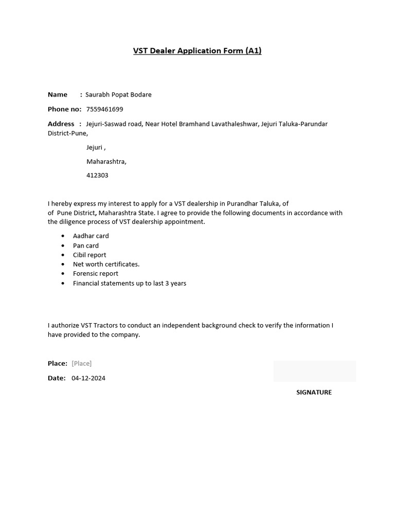 A1-Application Form (1)655184461 | PDF