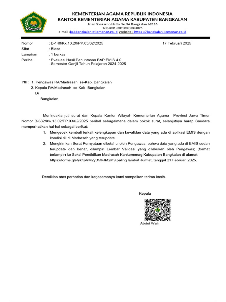20250217155316evaluasi Hasil Penuntasan BAP EMIS 4.0 Semester Ganjil Tahun Pelajaran 2024-2025 ...