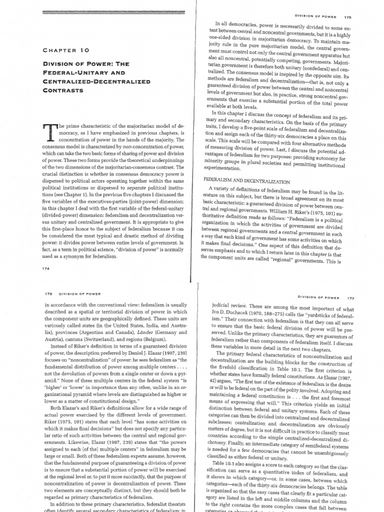 Federalism vs. Centralization in Democracy | PDF | Federalism | Legislature