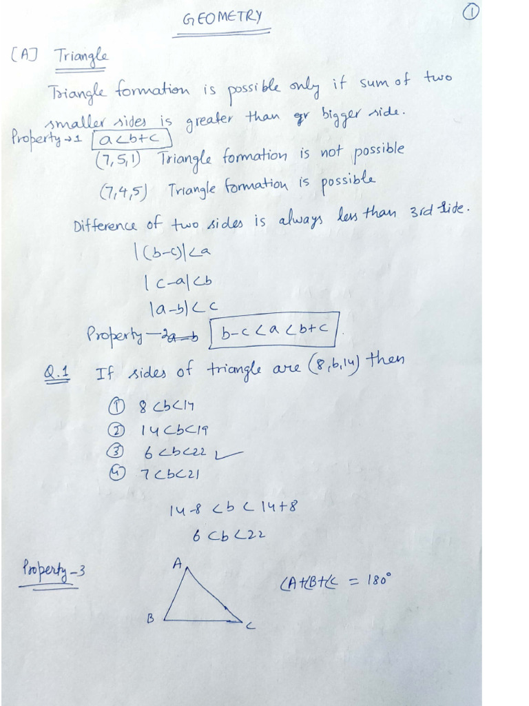 Geometry Handwritten Notes In English Pdf