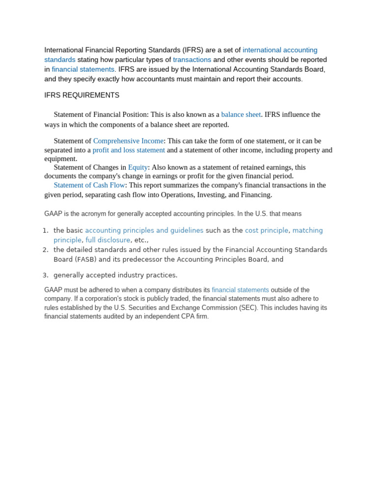 International Financial Reporting Standards | PDF