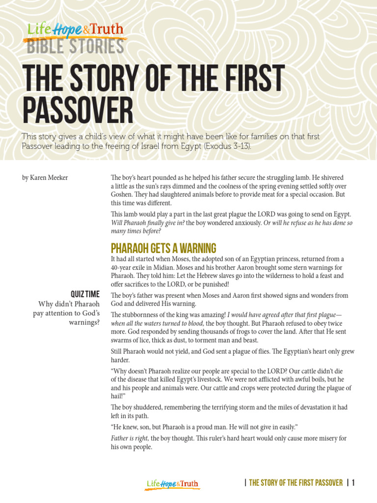 The-Story-of-the-First-Passover | PDF | Passover | Old Testament Books