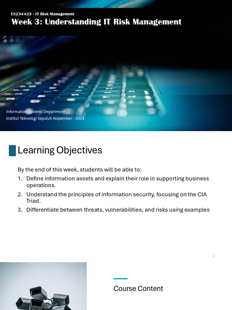 Week 3-Intro To IT Risk Management (Part 1) | PDF | Information Science | Computing