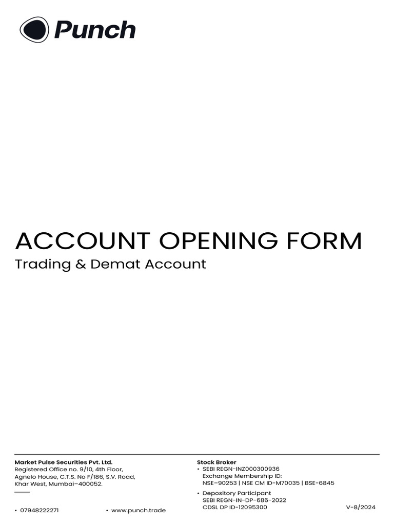 492562_account_opening_form.pdf | PDF | Identity Document | Stocks